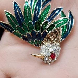 D'orlan/boucher ENAMELED BIRD Brooch - Etsy