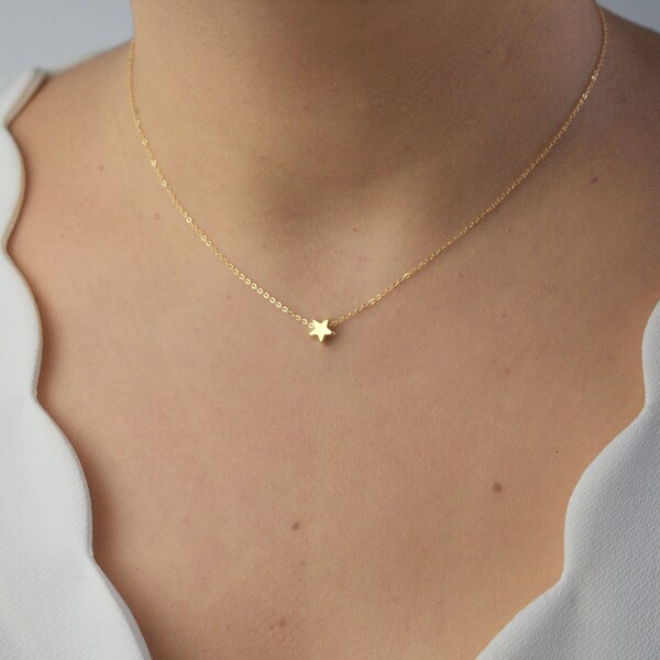 Tiny Star Necklace - Etsy