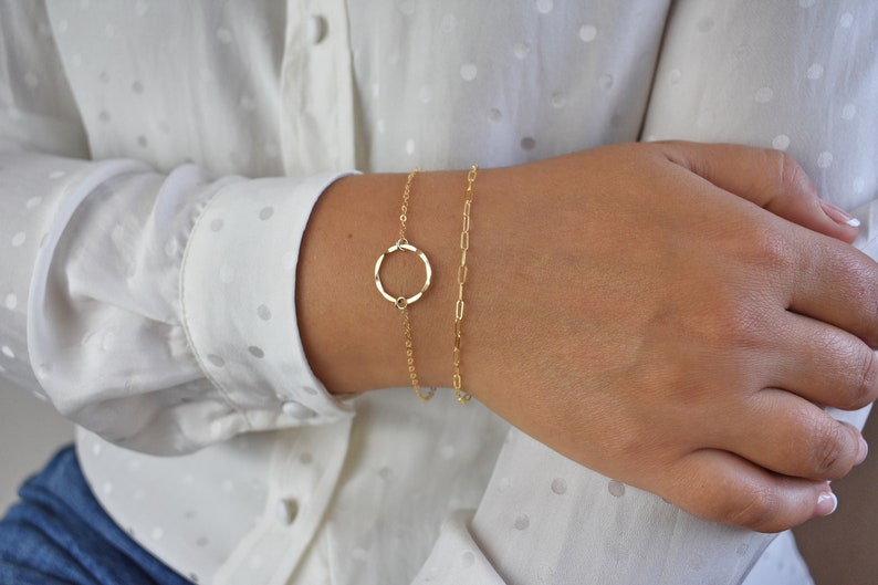 Paper Clip Chain Bracelet Oval Link Bracelet Rectangle Chain - Etsy