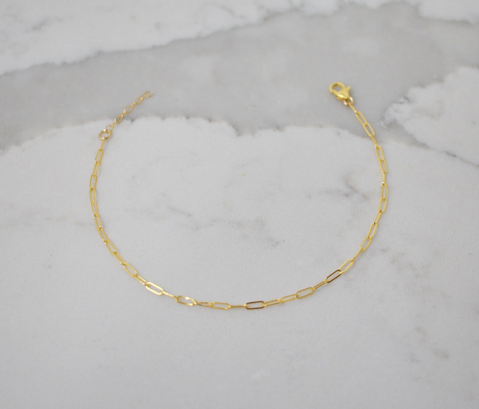 Paper Clip Chain Bracelet Oval Link Bracelet Rectangle Chain | Etsy