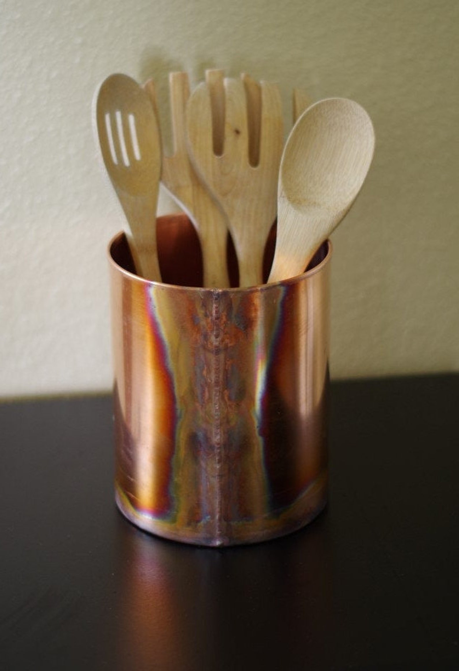 Copper Kitchen Utensil Crock | Etsy