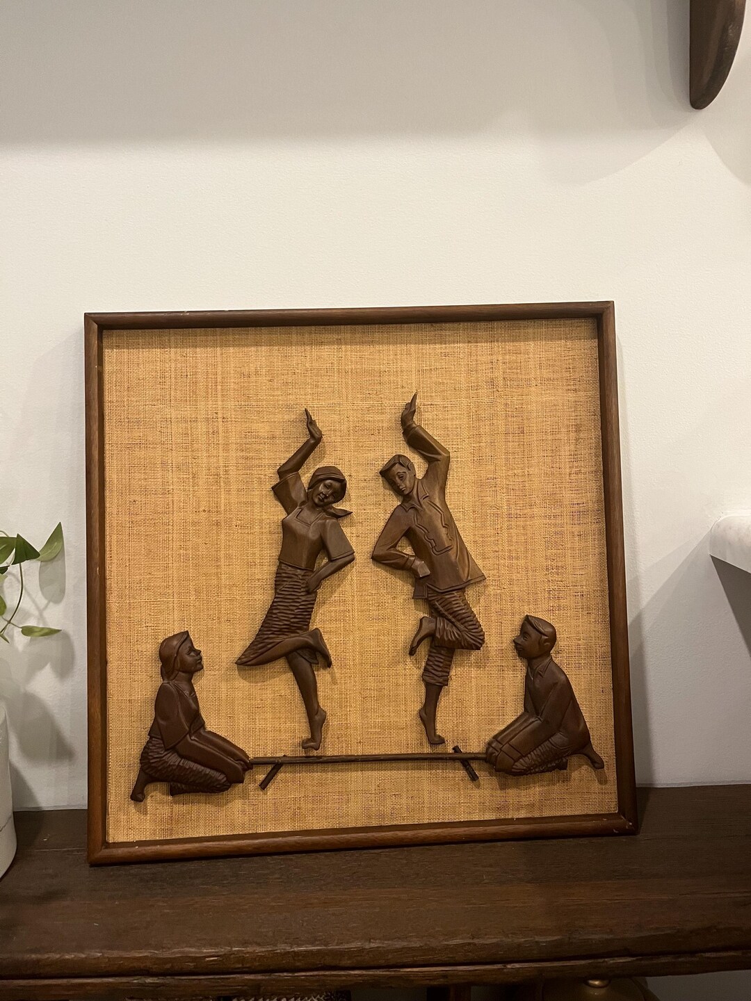 Teak Wood Carving From Phillipines 1960, Tribal Art Teak Folk Dancers ...