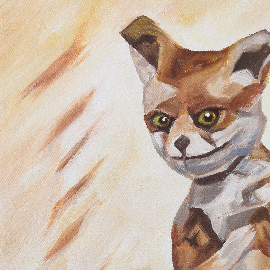 Bad Taxidermy Fox – Original Framed Oil on Canvas – 12in X 12in X 1 3 ...