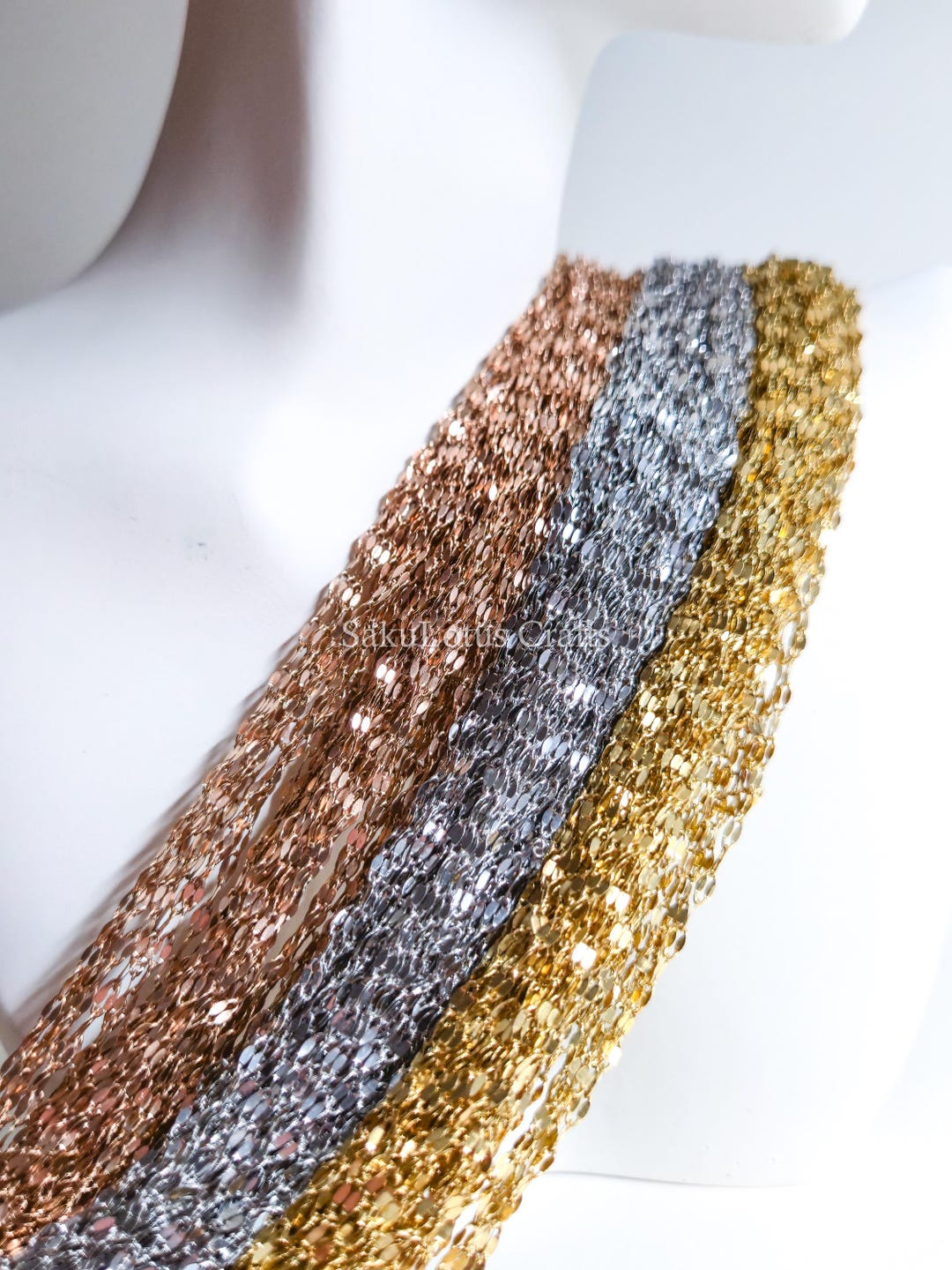 18K Gold PVD Silver & Rose Gold Non Tarnish Sparkly 2mm Reflective ...