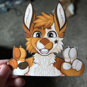 Peeker Sticker Furry YCH 5 Inches Car Window Mirror Custom - Etsy