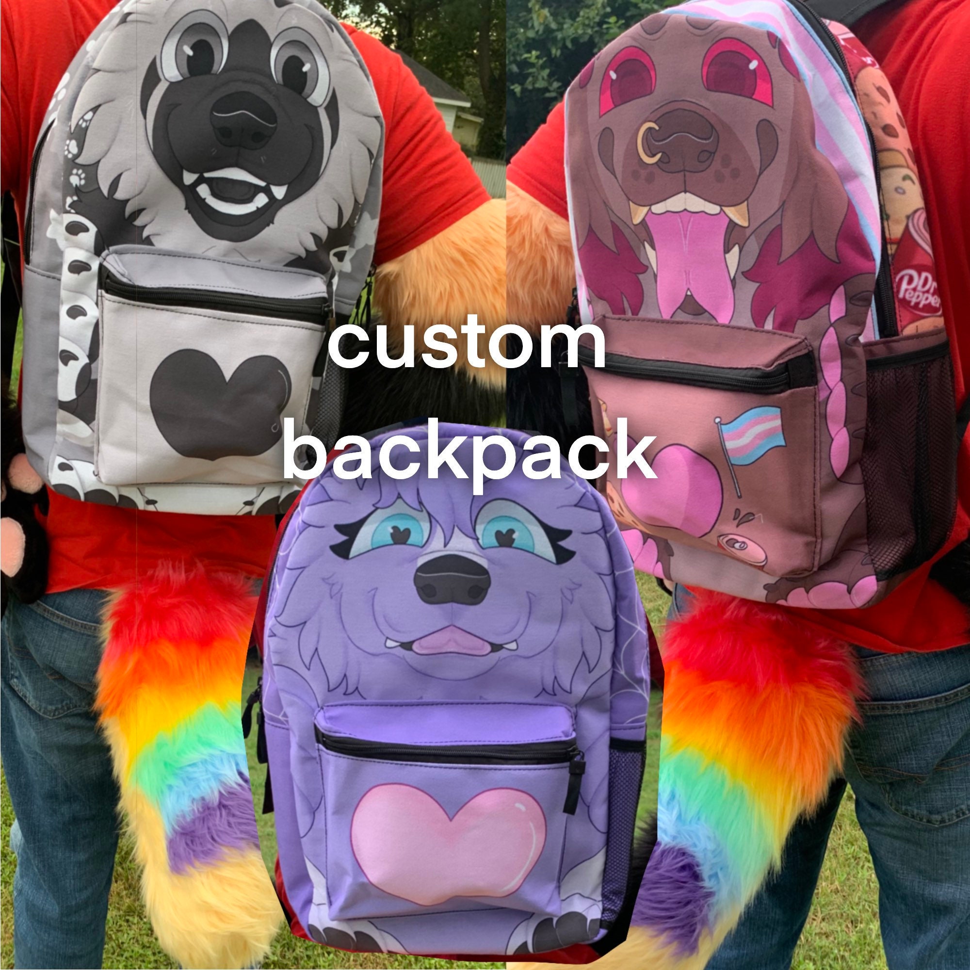 Custom Backpack Furry Fursona | Etsy