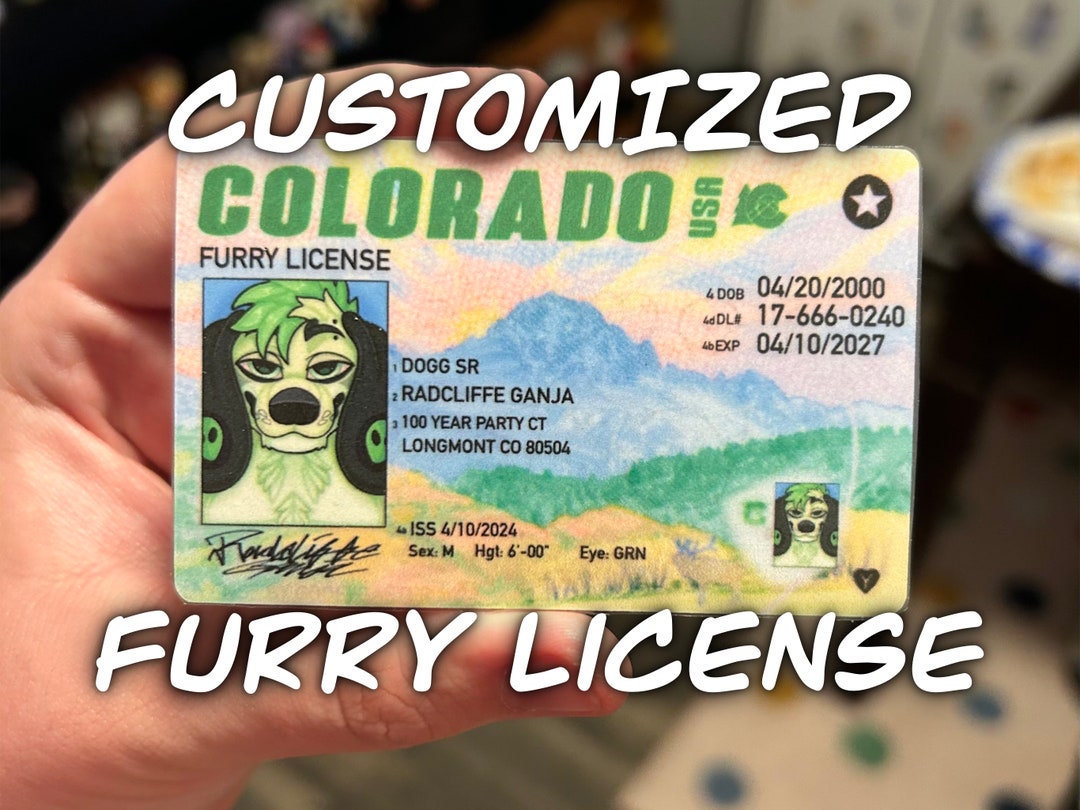 Furry Driver's License Decoration Badge Identification Wallet - Etsy