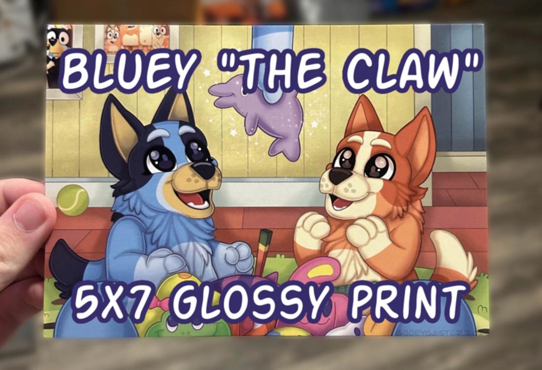 FINAL STOCK Bluey and Bingo the Claw Original Art Print - Etsy