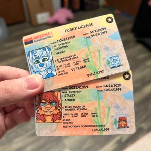 Furry Driver's License Decoration Badge Identification Wallet - Etsy