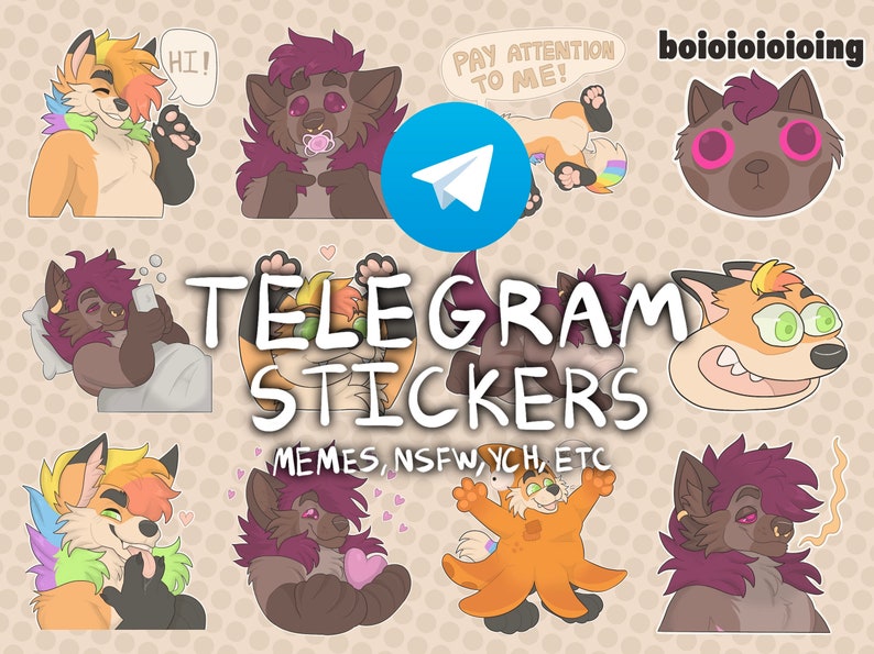 Telegram Sticker CUSTOM Fursona Memes Adult Ychs Etc - Etsy