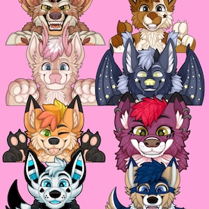 Peeker Sticker Furry YCH 5 Inches Car Window Mirror Custom 10+ COPIES ...