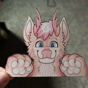 Peeker Sticker Furry YCH 5 Inches Car Window Mirror Custom - Etsy