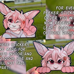 Peeker Sticker Furry YCH 5 Inches Car Window Mirror Custom 10+ COPIES ...