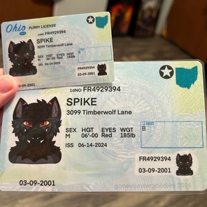 Furry Driver's License Decoration Badge Identification Wallet - Etsy