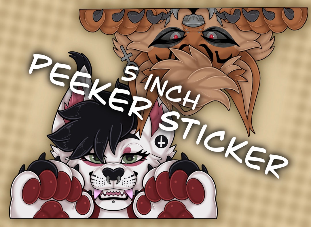 Peeker Sticker Furry YCH 5 Inches Car Window Mirror Custom - Etsy