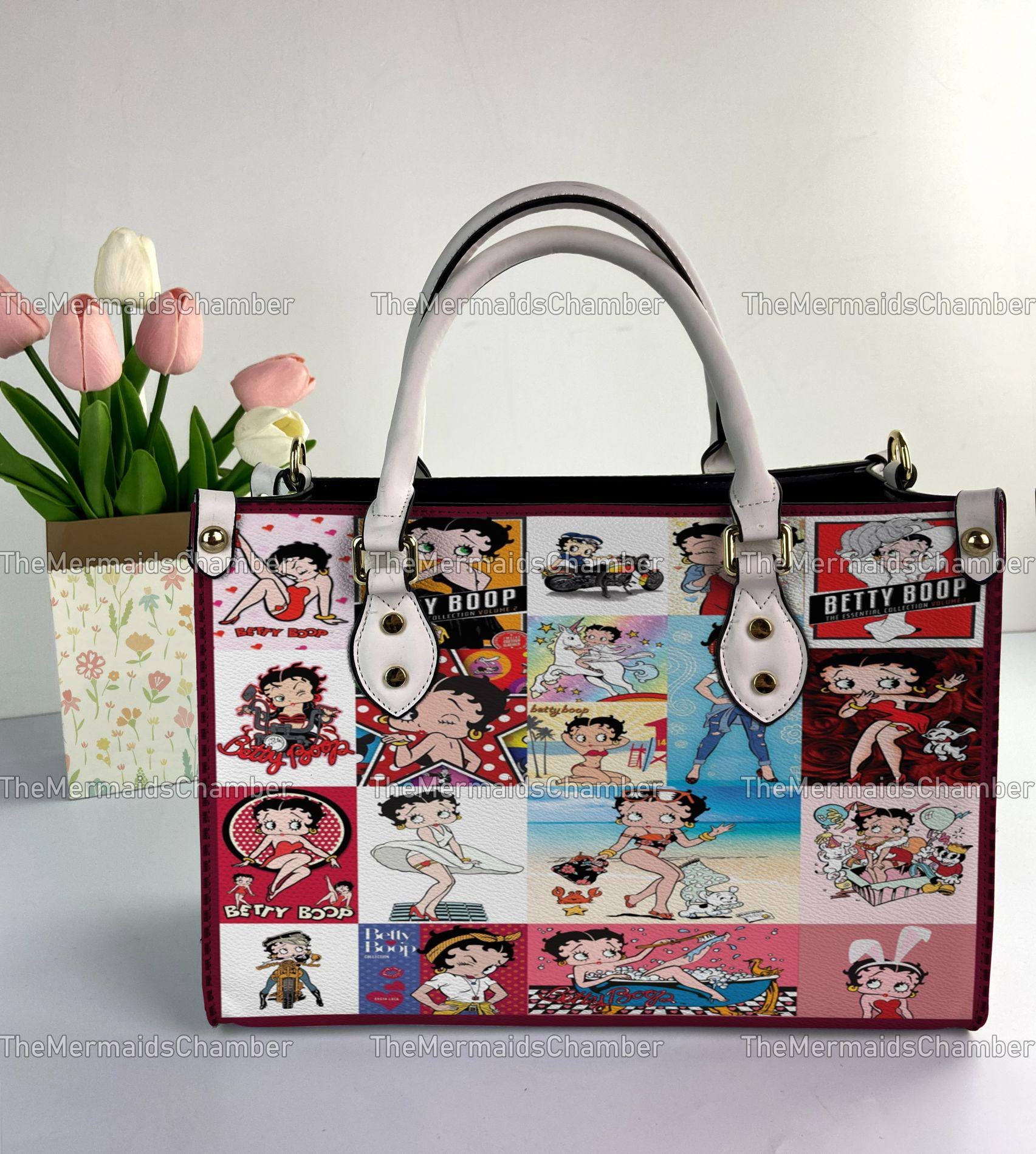 Betty Boop Personalized Leather Handbag, Betty Boop Woman Handbag ...