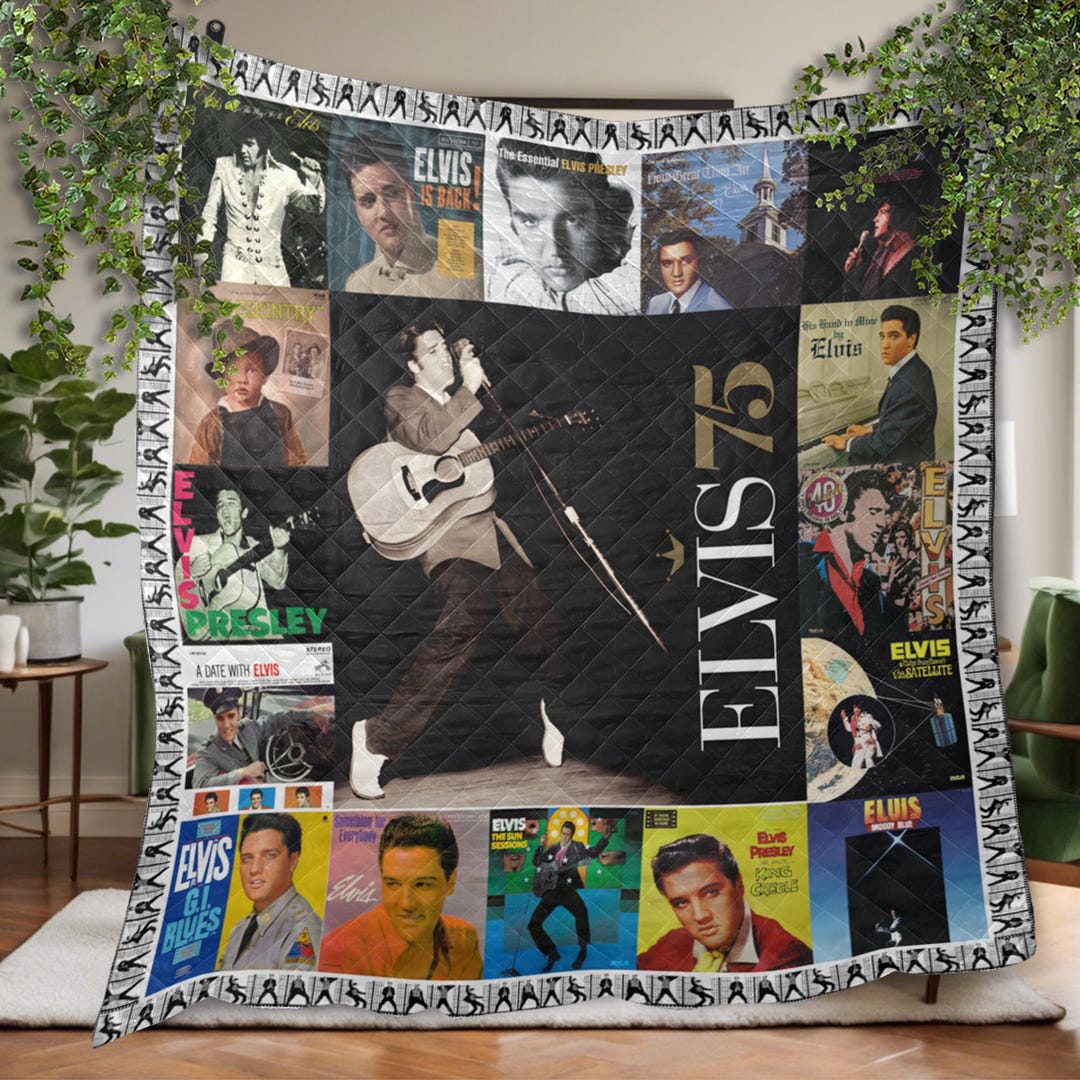 Elvis Presley Quilt Blanket, Elvis Presley Blanket Quilt, Bedding ...