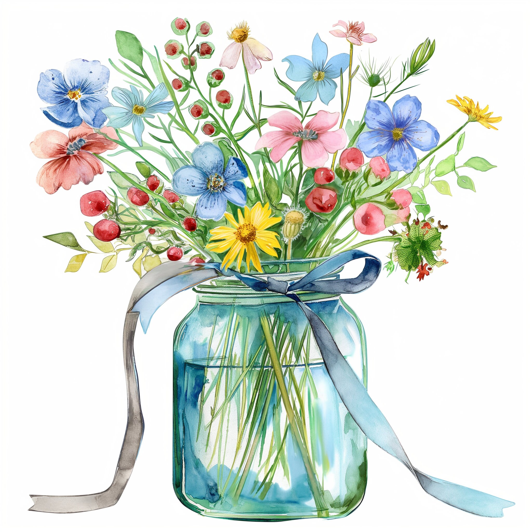 Flowers in a Mason Jar Clipart Images 10 Designs Png Transparent ...
