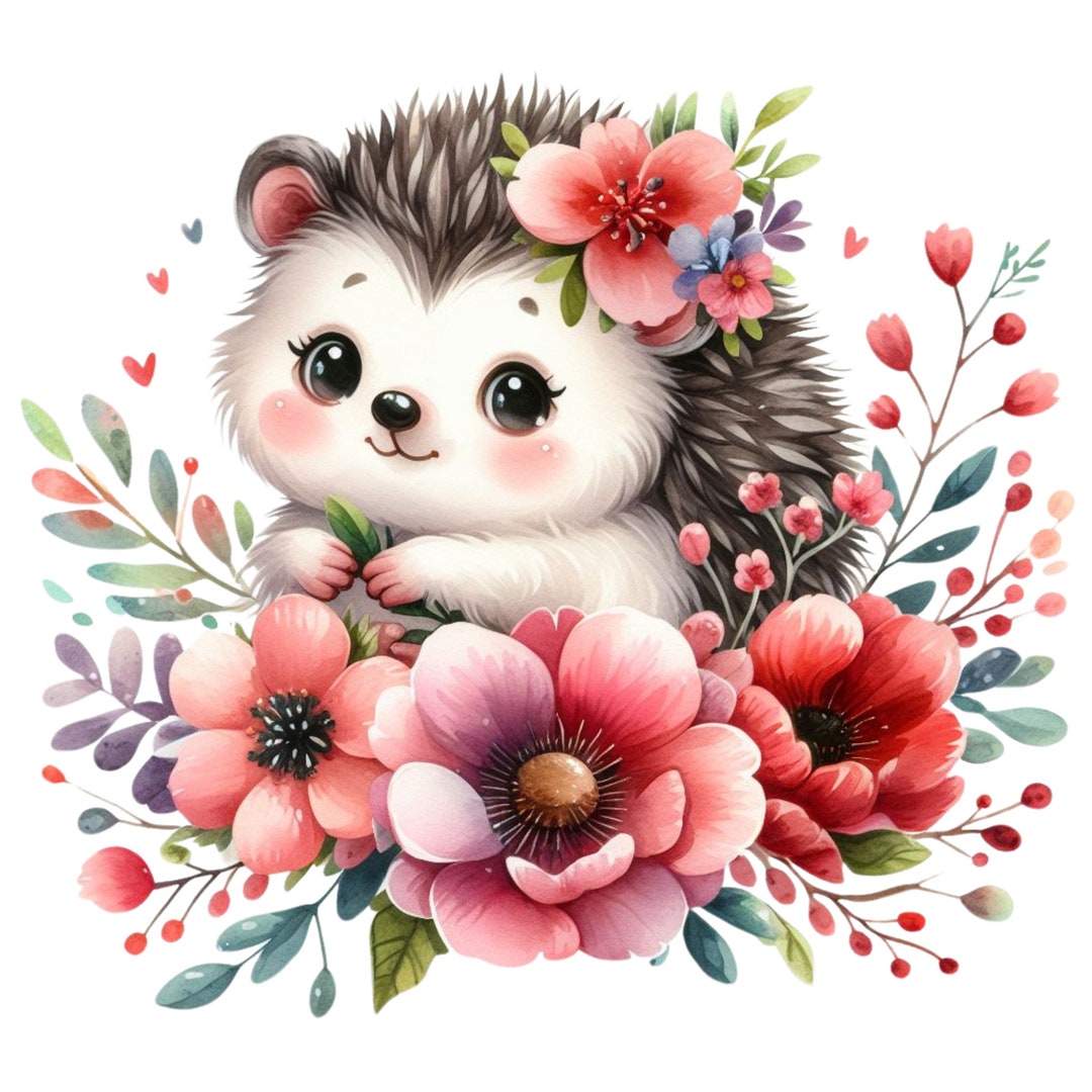 Digital Clipart Hedgehog Journal Craft Scrapbooking Gifts Instant ...