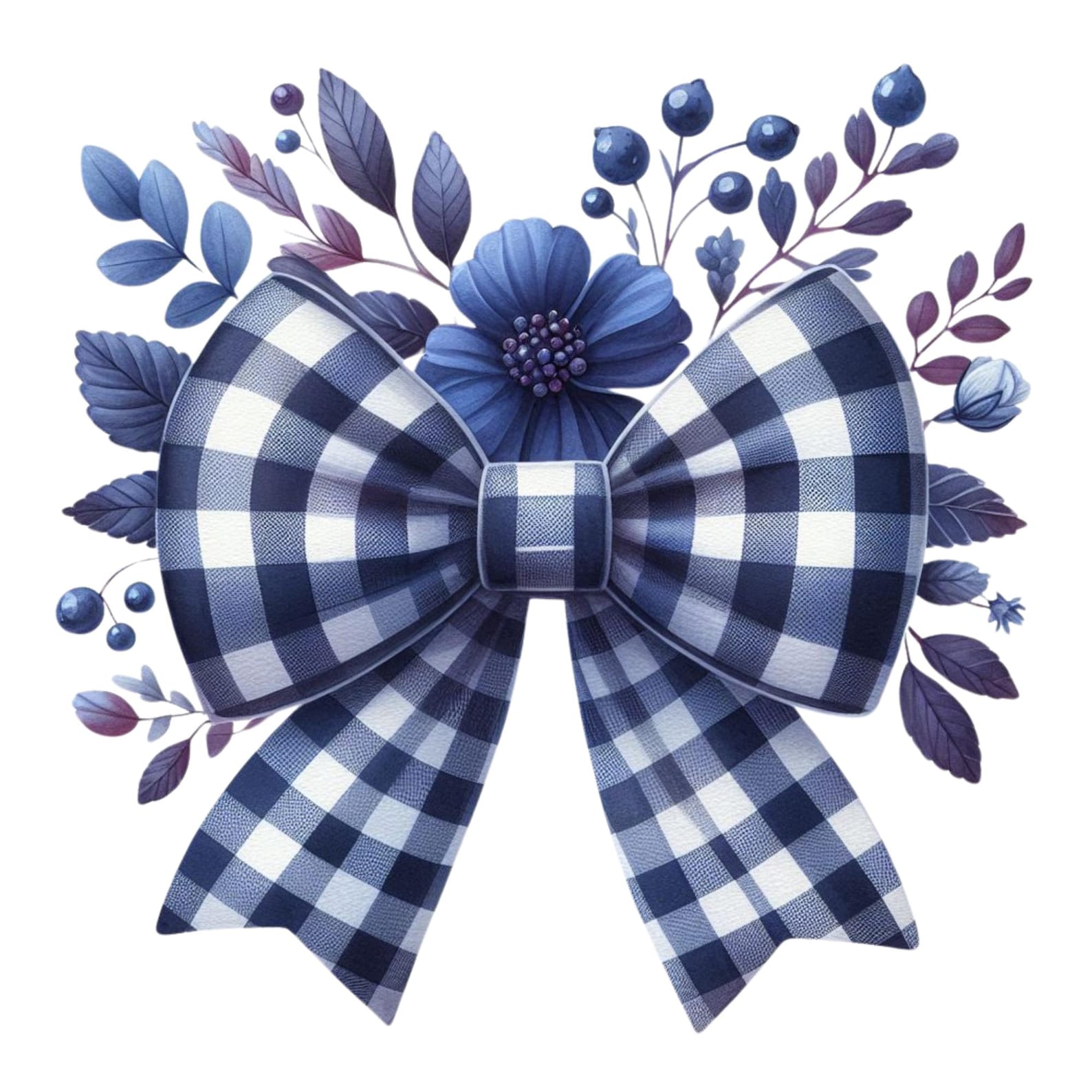 10 Gingham Bow Clipart Designs - PNG Files 12x12 Inch Digital Download ...