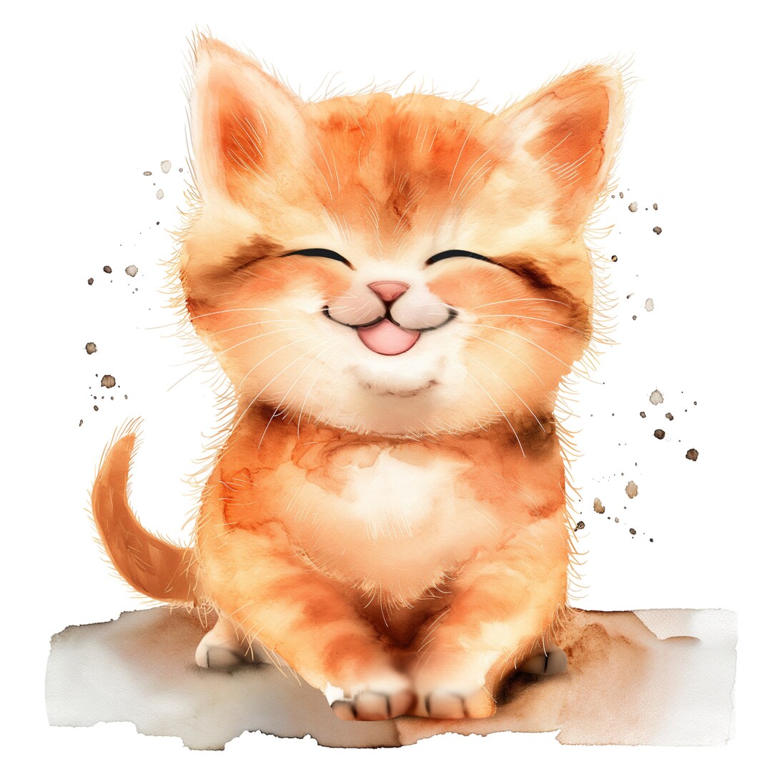 Clipart Smiley Cats Digital Instant Downloads Crafts Scrapbooking Invitations Journal Teacher ...