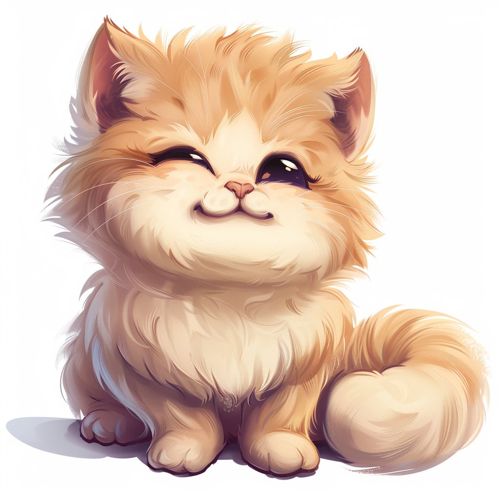 20 Smiley Cats Clipart Png Transparent Background - Etsy