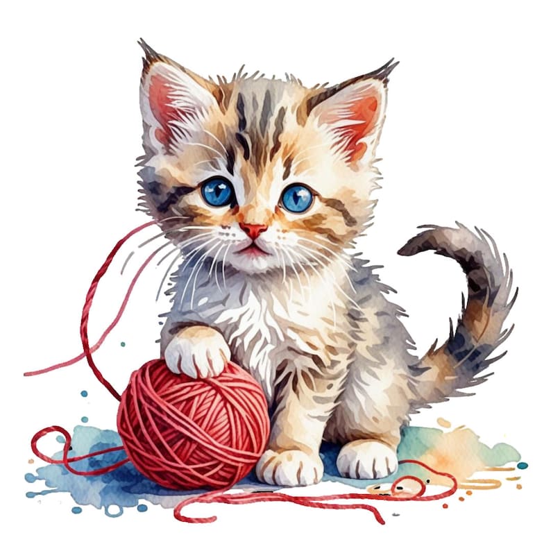 12 Adorable Cat Clipart Collection: Cute, Colorful, Digital Downloads ...