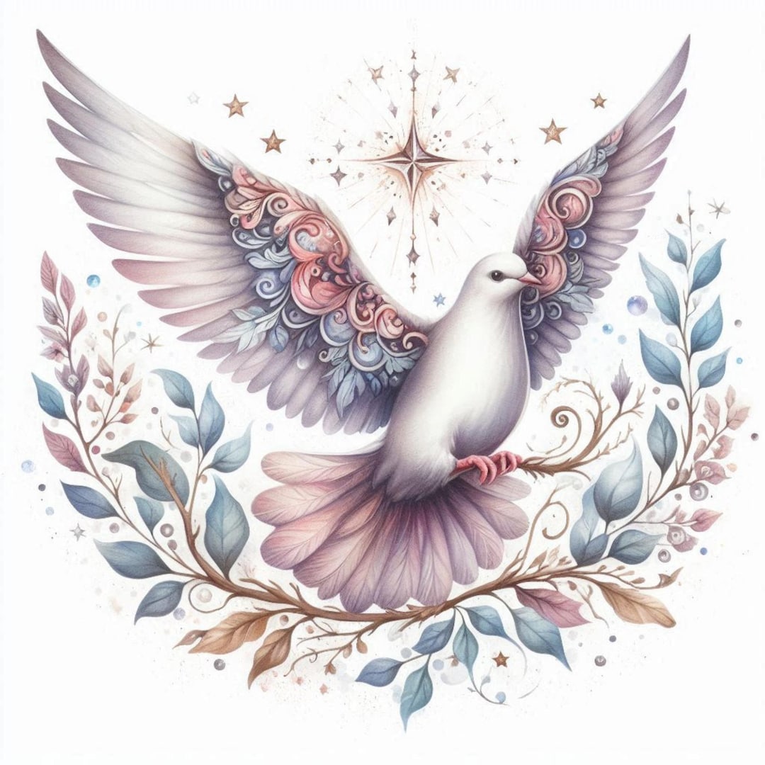 Beautiful Dove Image Heavenly Dove Spiritual Peace in Bloom Jpg and Png ...