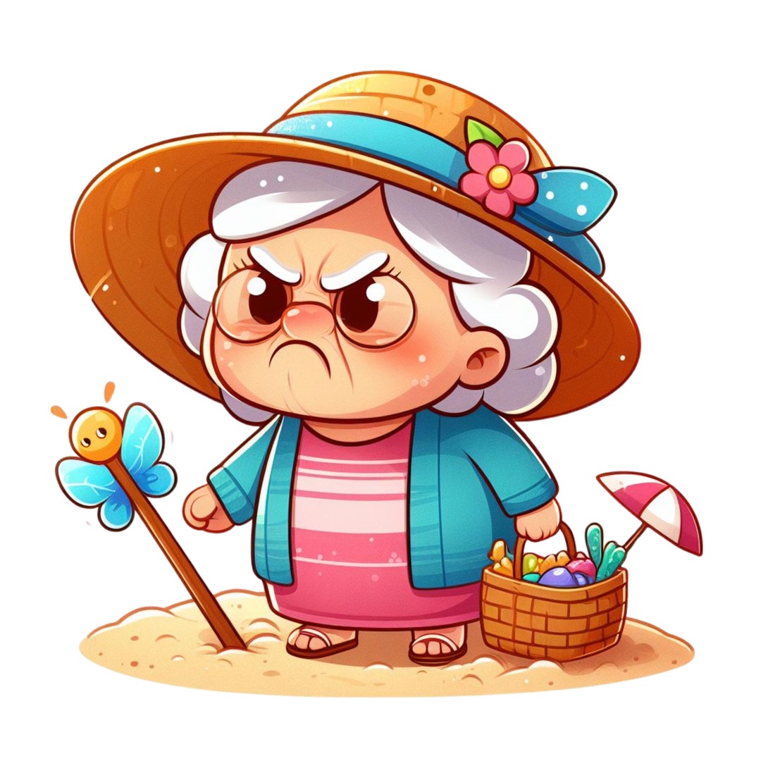 Digital Clipart Grumpy Granny Grandma Design 10 Cliparts 12 X12 ...