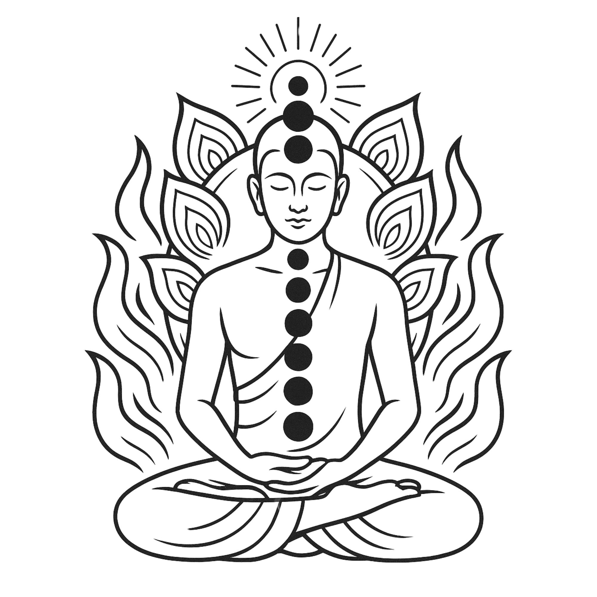 Clipart Chakra Image Line Drawn or Coloured 20inches Png and Jpg 300dpi ...