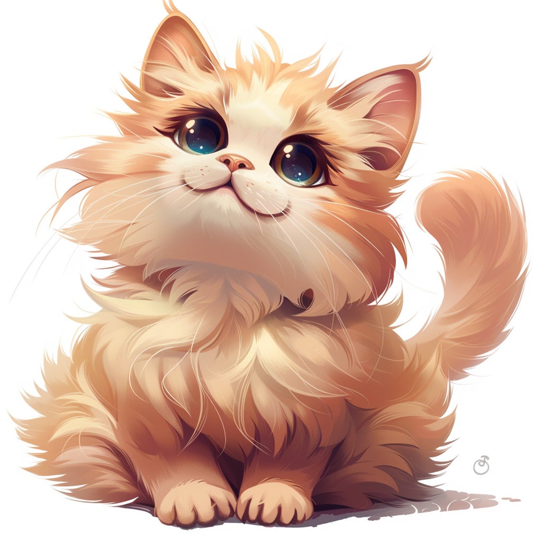 20 Smiley Cats Clipart Png Transparent Background - Etsy