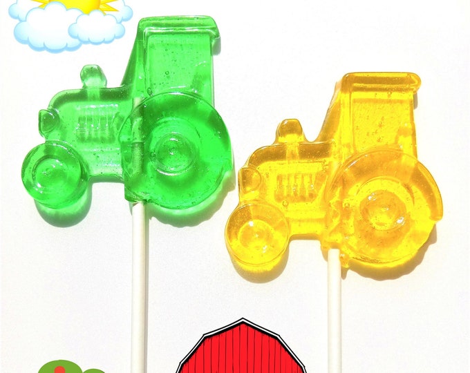 10 TRACTOR LOLLIPOPS Farm Party, Tractor Party - Etsy