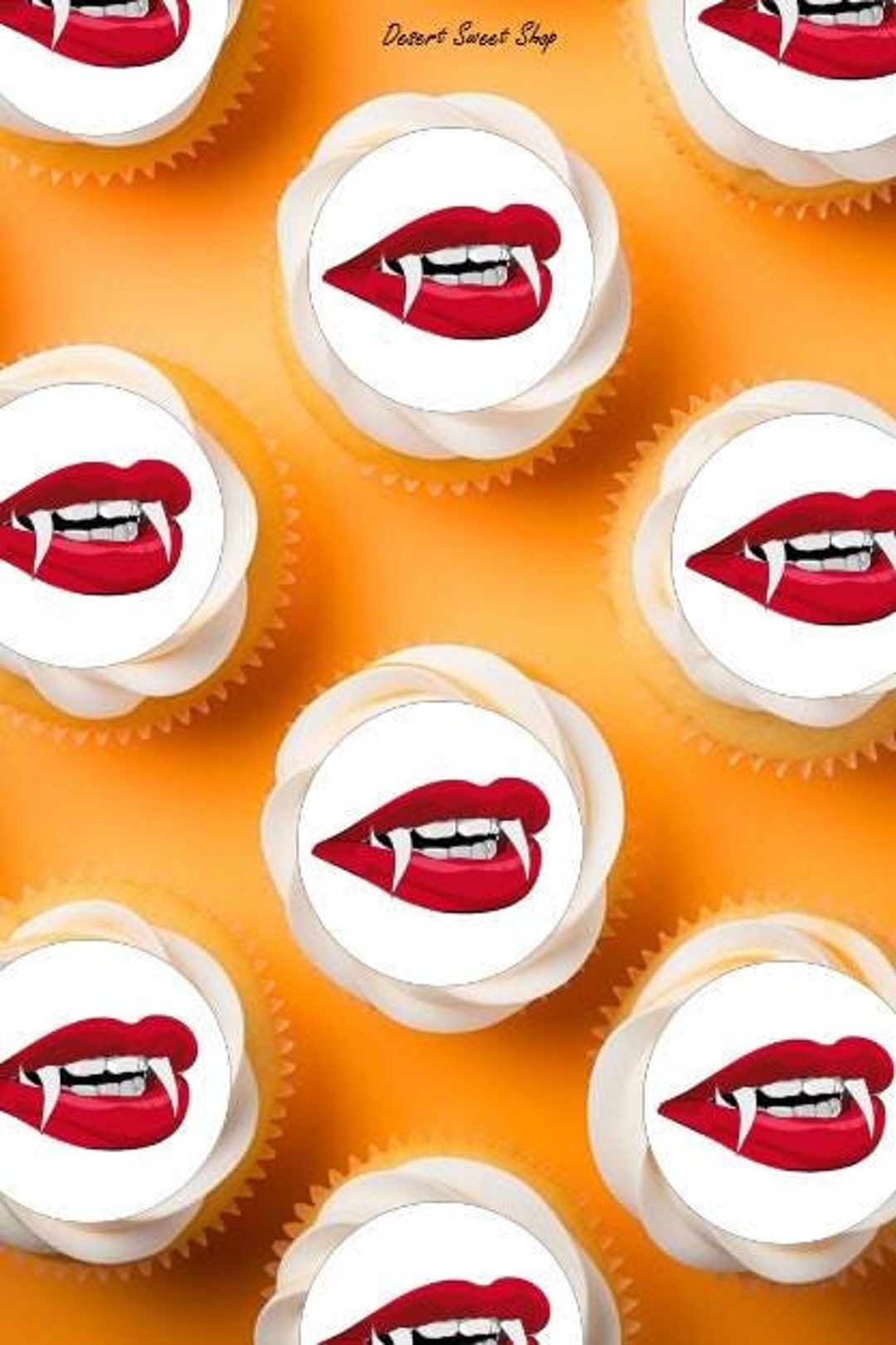 Edible HALLOWEEN TOPPERS, Edible Vampire Fangs Cupcake Toppers, Vampire ...