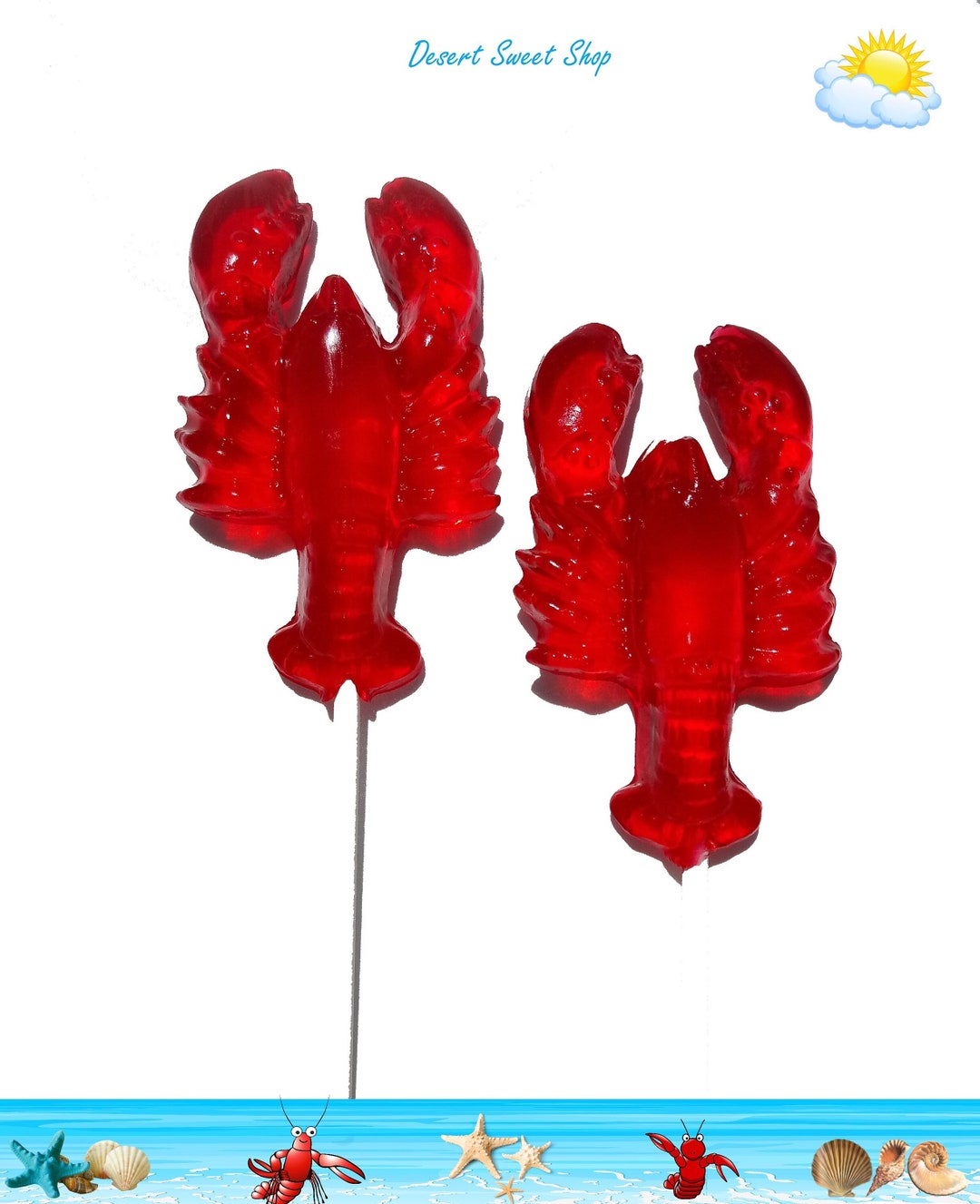 LARGE LOBSTER LOLLIPOPS, Large Lobster Party Favors, Crayfish, Crawfish ...