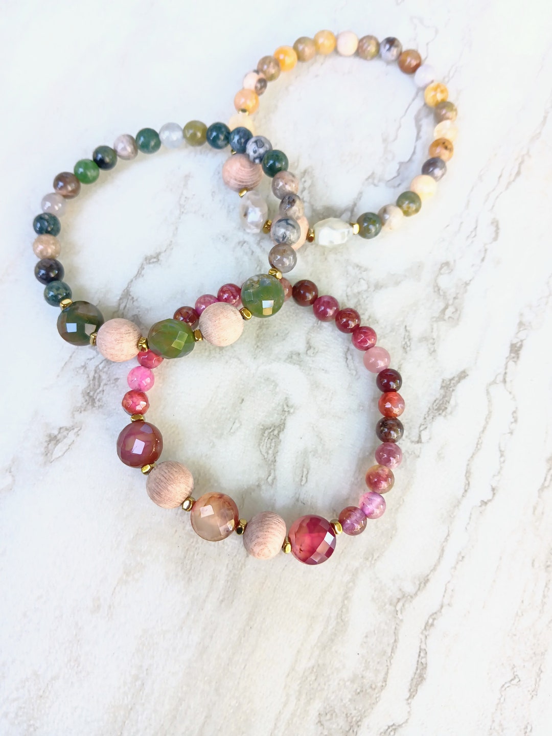 She Wore a Raspberry Beret Diffusing Bracelets | Agate, Opal, Ruby ...