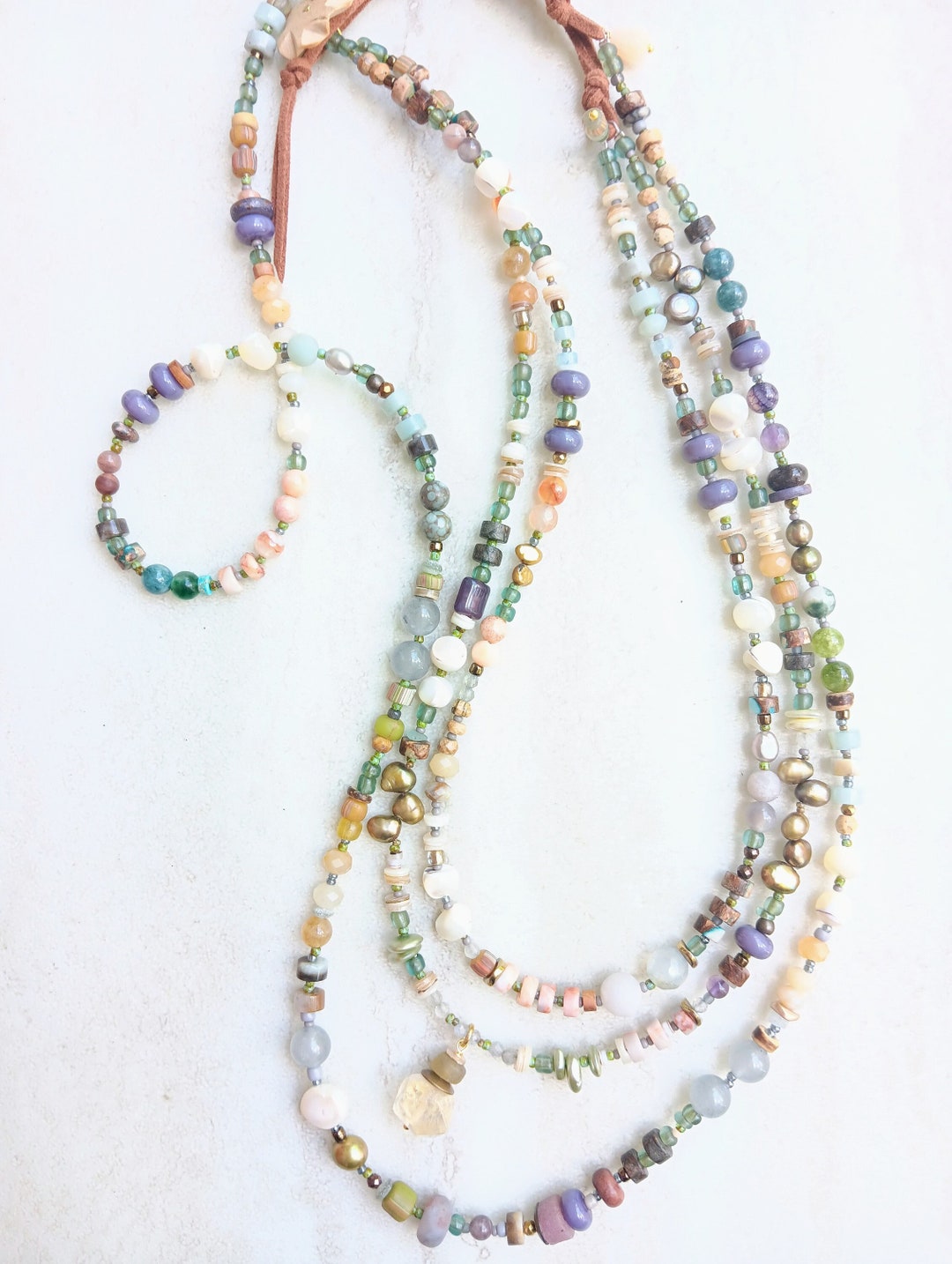 Don't You Forget About Me Necklaces Apatite, Opal, Ancient Roman Glass ...