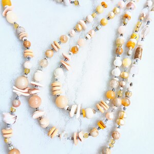 Jenny Loved Sunflowers Necklaces Citrine, Recycled African Glass, Opal ...