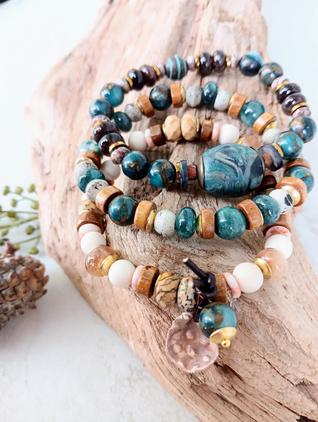 It's A Double Standard Stack Bracelets Artisan Clay - Etsy