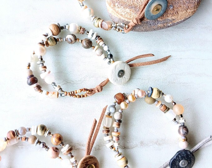 The Importance of Individuality Double Bracelet | Pearl, Peruvian Opal ...