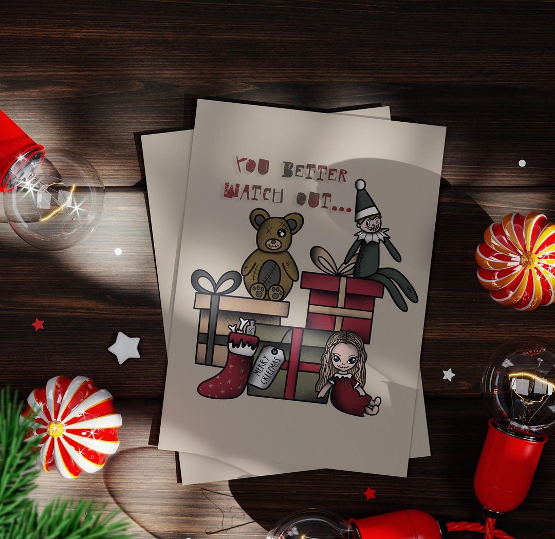 Spooky Christmas Card, Creepy Holiday Card, Gothic, Set of Greeting Cards - Etsy