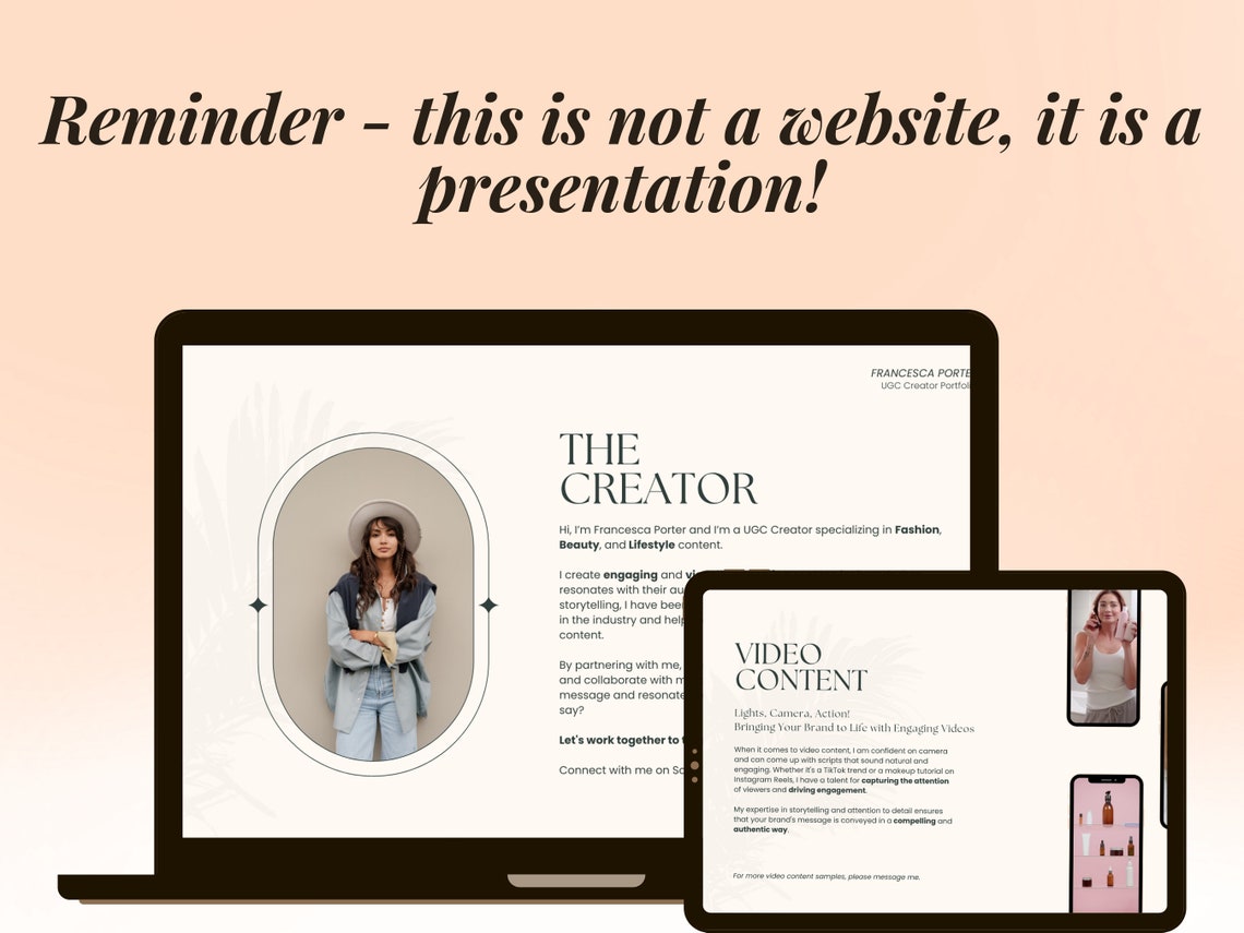 UGC Pitch Deck | UGC Creator Template } UGC Creator Presentation ...
