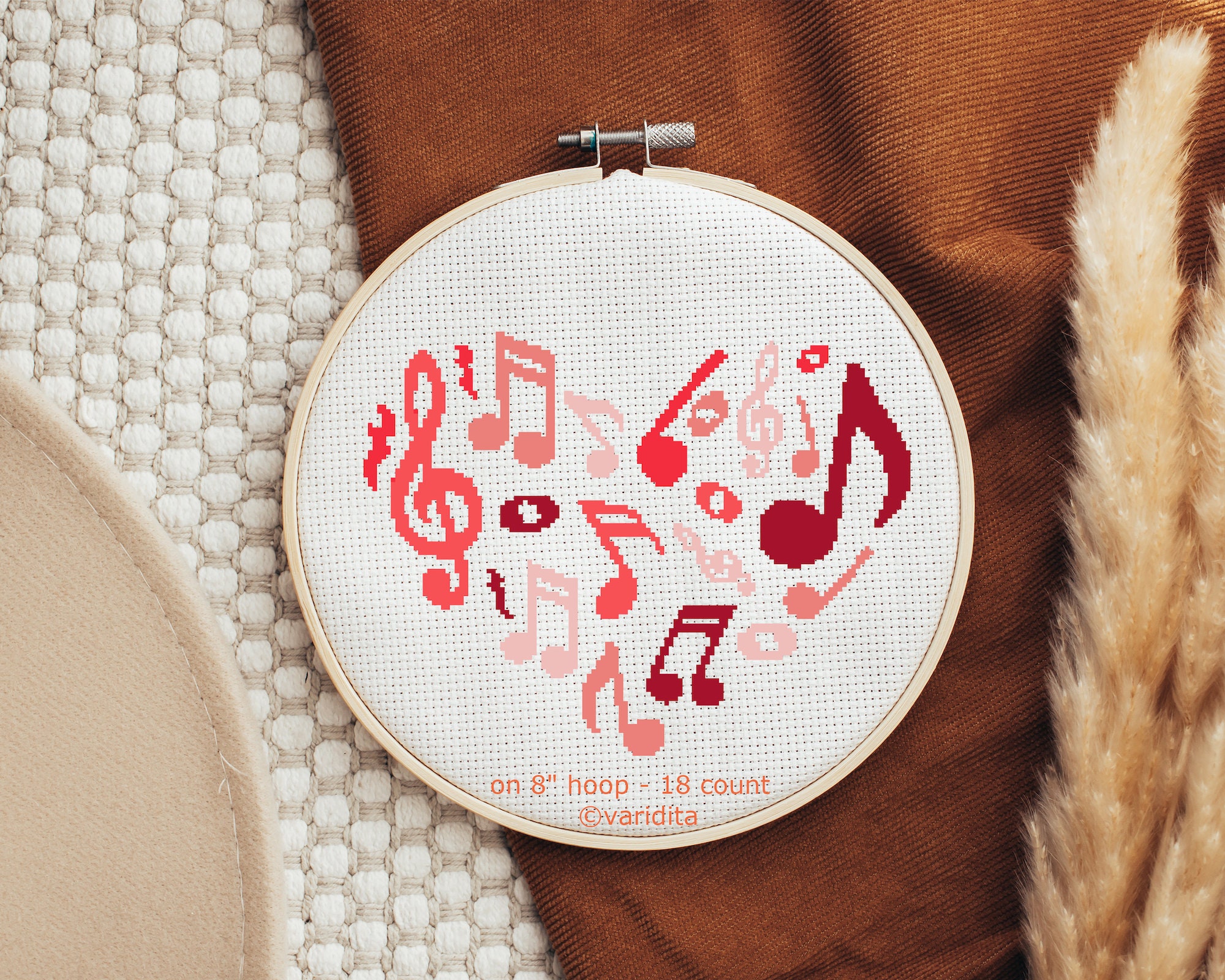 Cross Stitch Pattern Digital Download Cute Music Musical Musician Heart ...