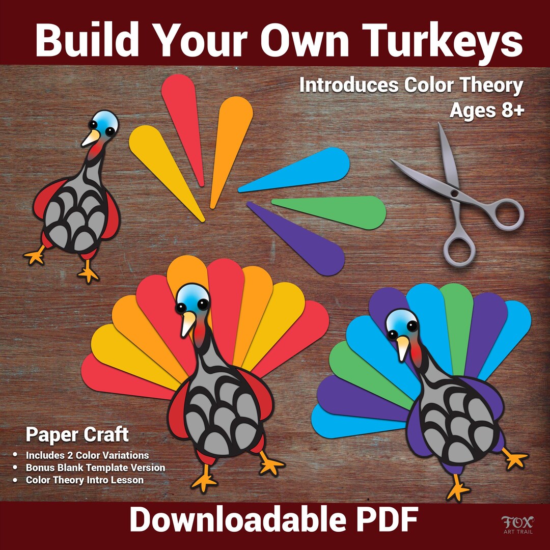 Build Your Own Turkeys Downloadable PDF, Thanksgiving Crafts 8, DIY ...