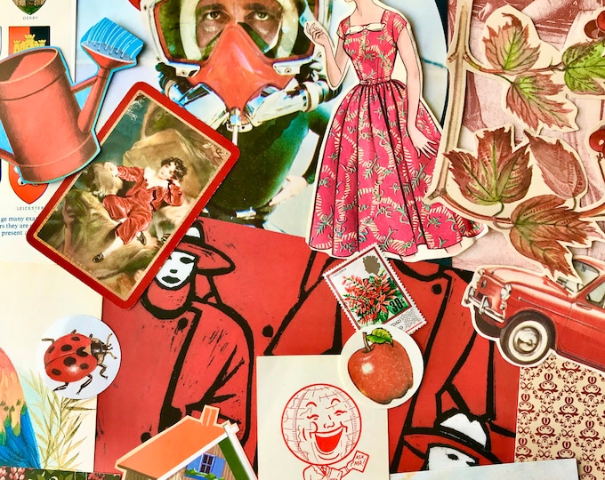 Red Themed Ephemera | Vintage Paper Pack | Scrapbooking Supplies ...