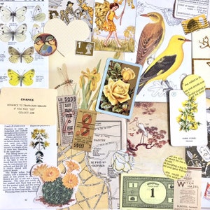 Yellow Ephemera Vintage Paper Pack Scrapbook Supply - Etsy