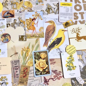 Yellow Ephemera Vintage Paper Pack Scrapbook Supply - Etsy