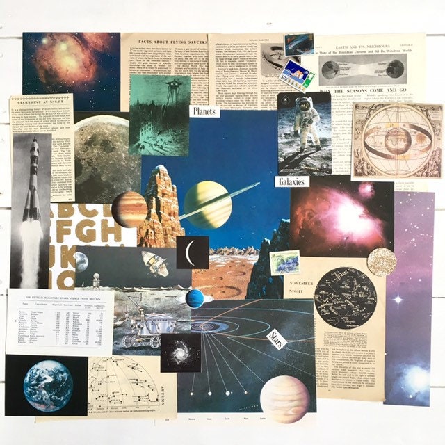 Space Paper Pack Vintage Ephemera Astronomy Stars Moon | Etsy