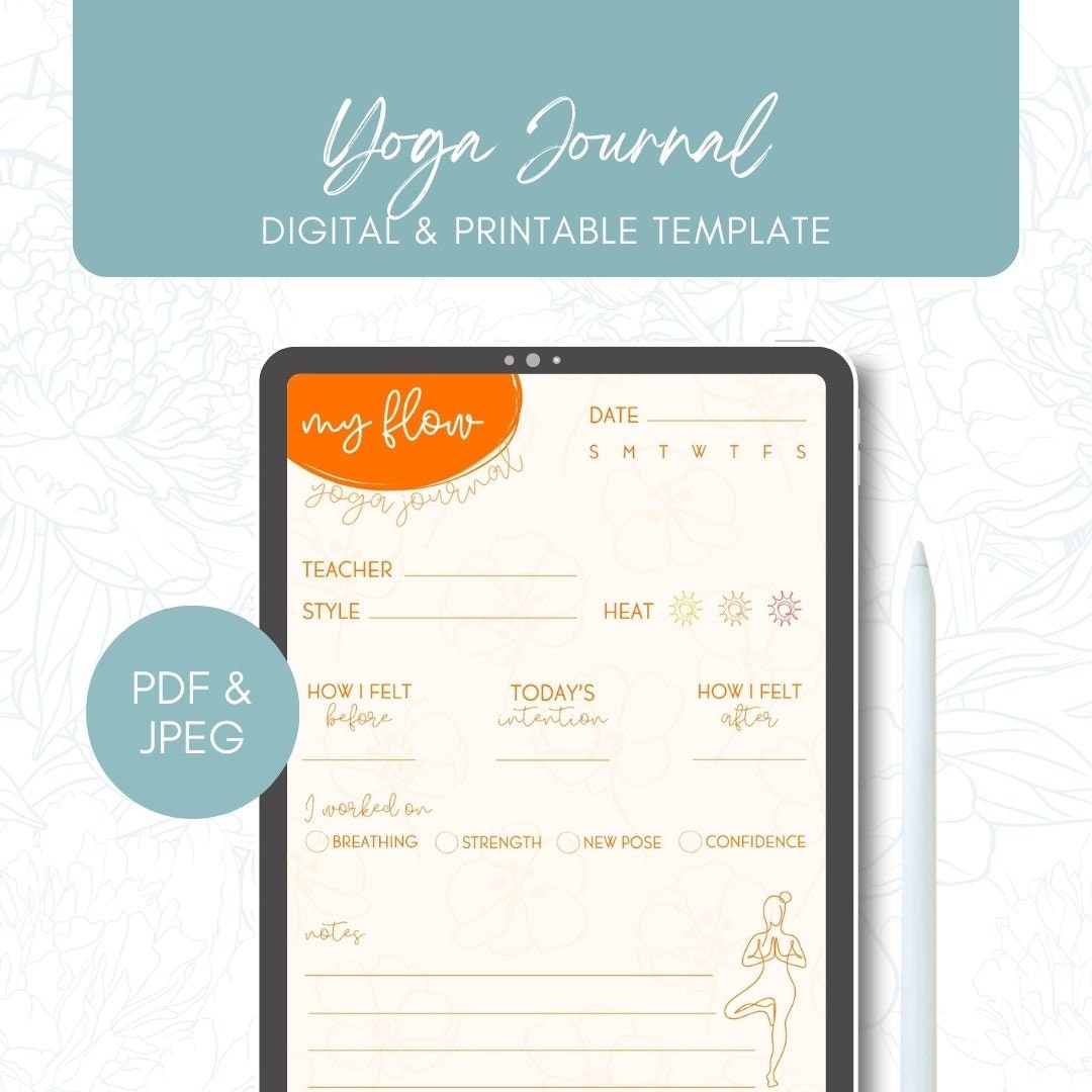Yoga Journal Template Digital Download 8.5x11 - Etsy