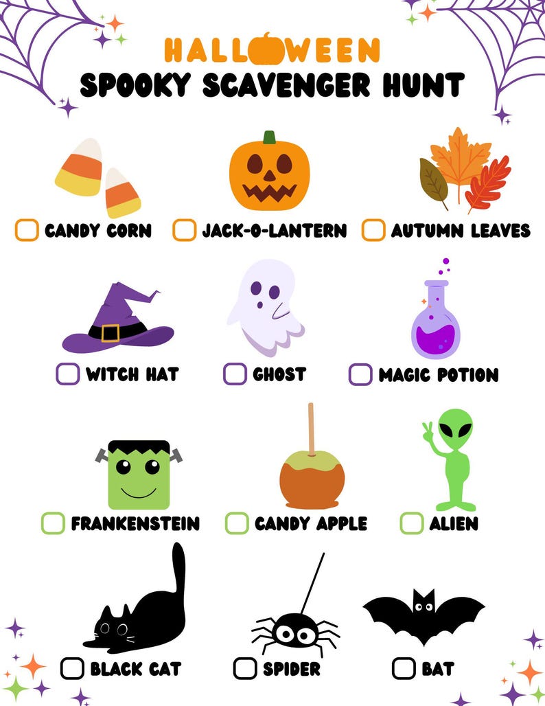 Halloween Spooky Scavenger Hunt - Printable - Digital Download - Etsy