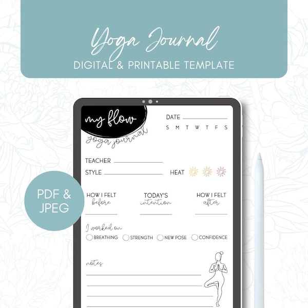 Yoga Journal Template Digital Download 8.5x11 - Etsy